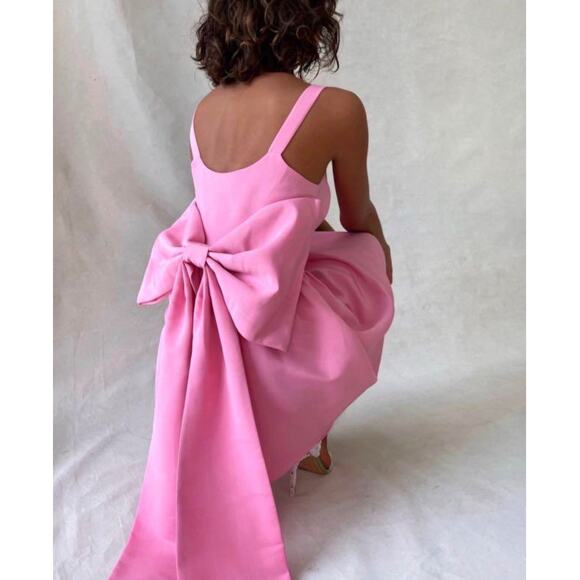 LoveShackFancy | Dresses | Loveshackfancy Spin Back Bow Mini Dress In Pink | Poshmark